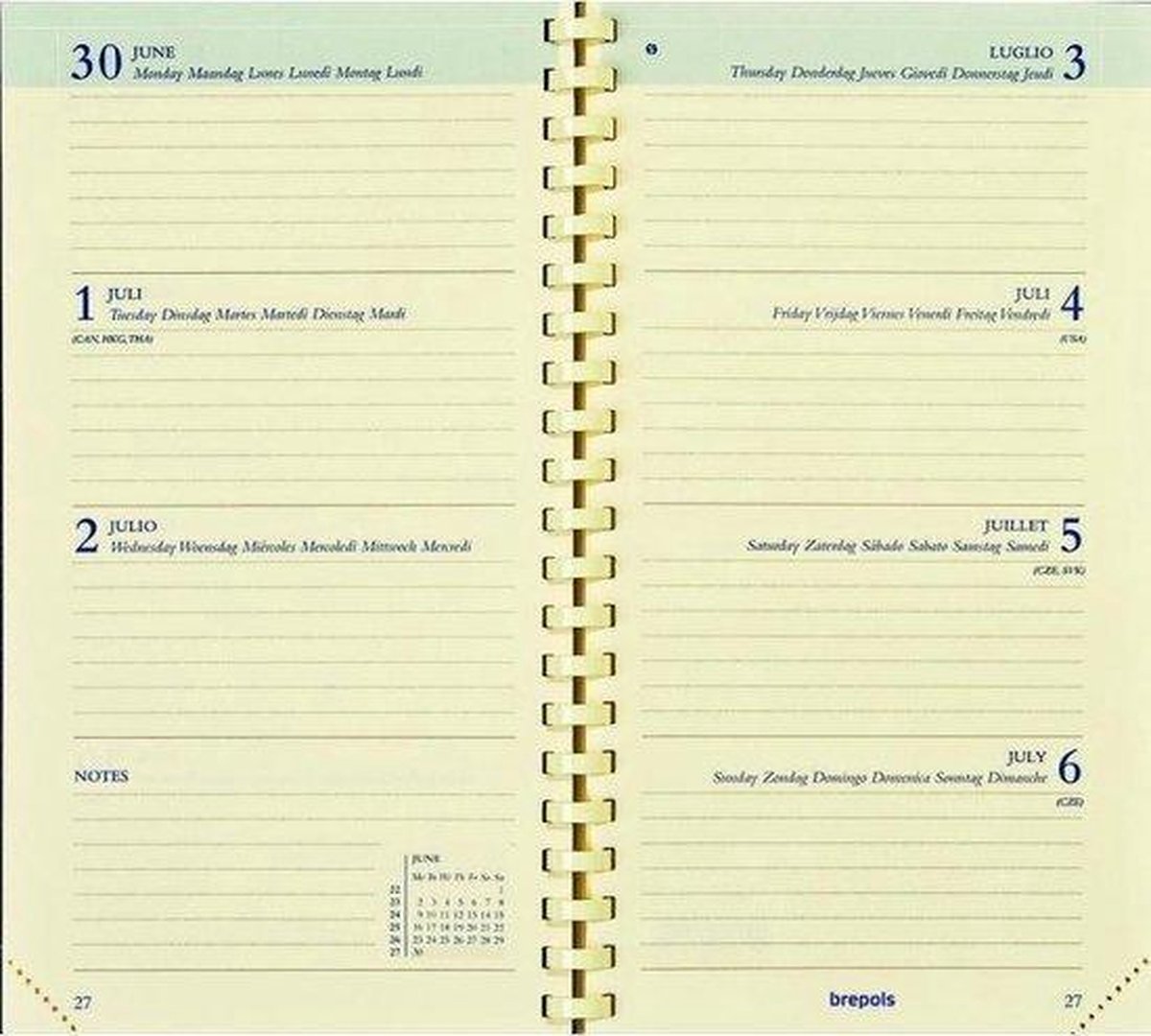 Brepols Agendavulling Interplan 2022 - Creme Papier (6-talig) (9cm x 16cm) | bol