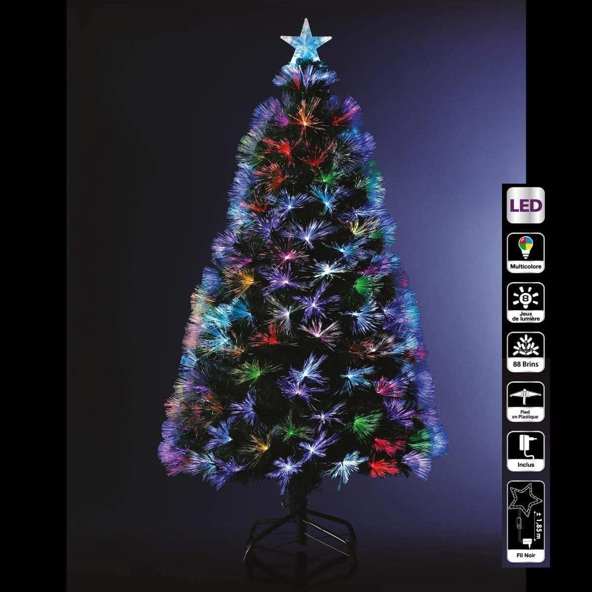 Fiber optic kerstboom - led - 90 x 45 x 45 - multi color ...