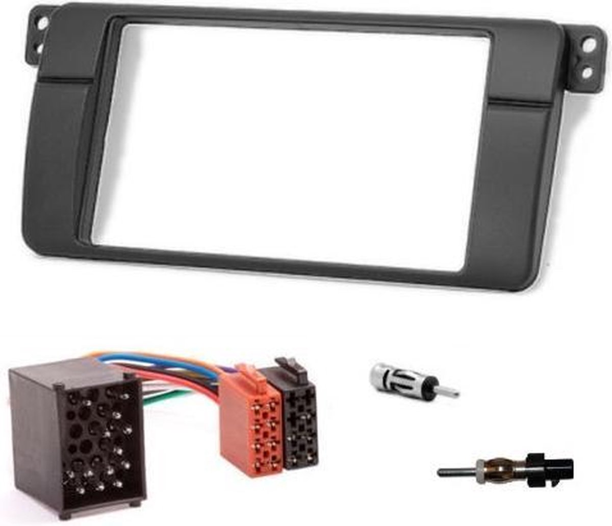 bmw e46 2-din inbouwframe met kabel en antenne kit frame autoradio ...