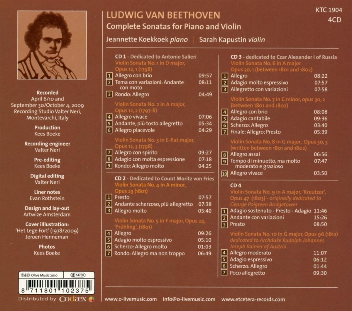 Sarah Kapustin & Jeannette Koekkoek - Beethoven: Complete Sonatas For ...