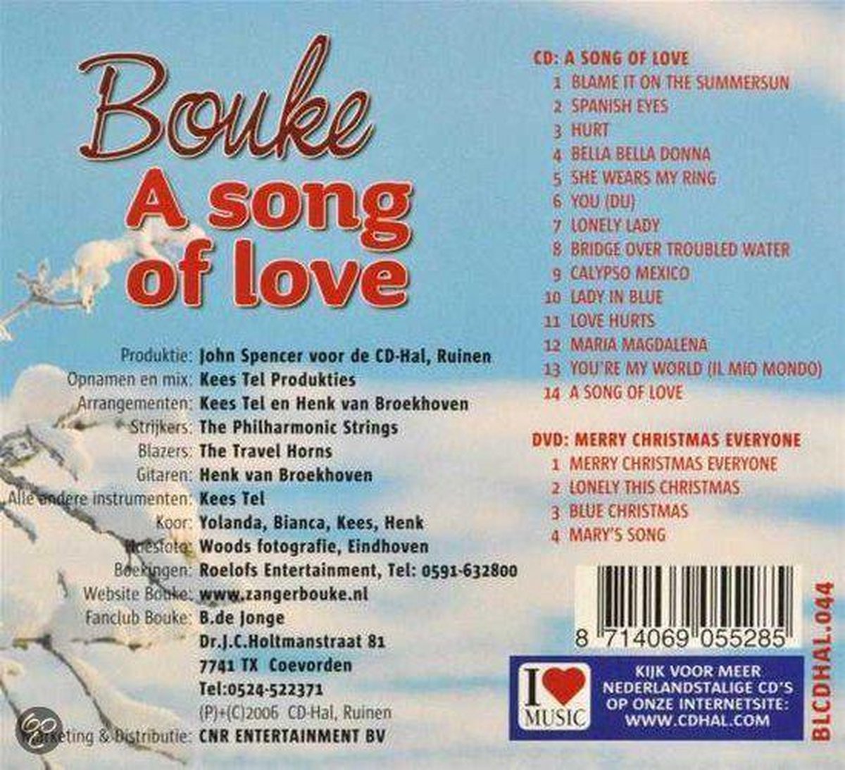 A Song Of Love -Cd+Dvd-, Bouke | CD (album) | Muziek | bol.com
