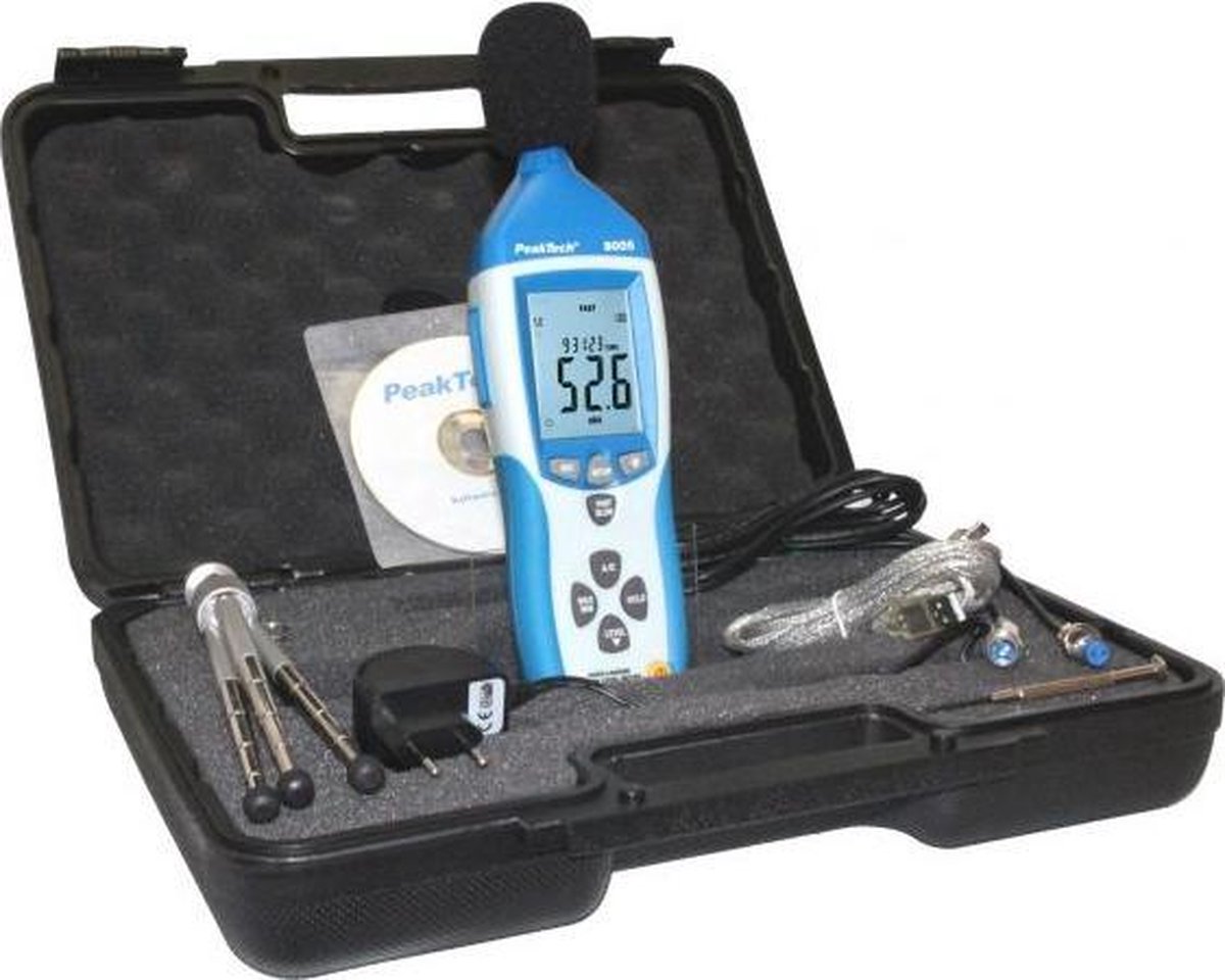 Peaktech 8005 - professionele geluidsmeter (klasse 2) - met datalogger ...