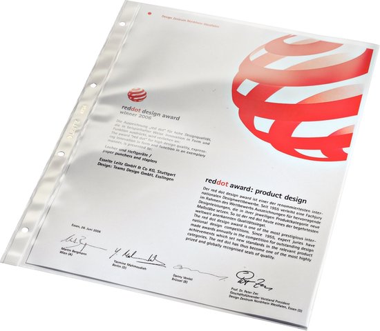 Leitz Showtas - A4 - 0,09 mm - 4-gaats - 100 stuks - Transparant | bol