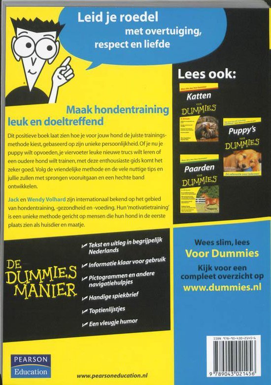 Honden Opvoeden En Trainen Voor Dummies, 3E Editie, Jack Volhard ...