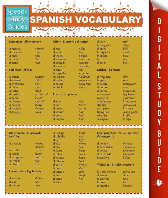 Spanish Vocabulary (Speedy Study Guides) (ebook), Speedy Publishing Llc ...