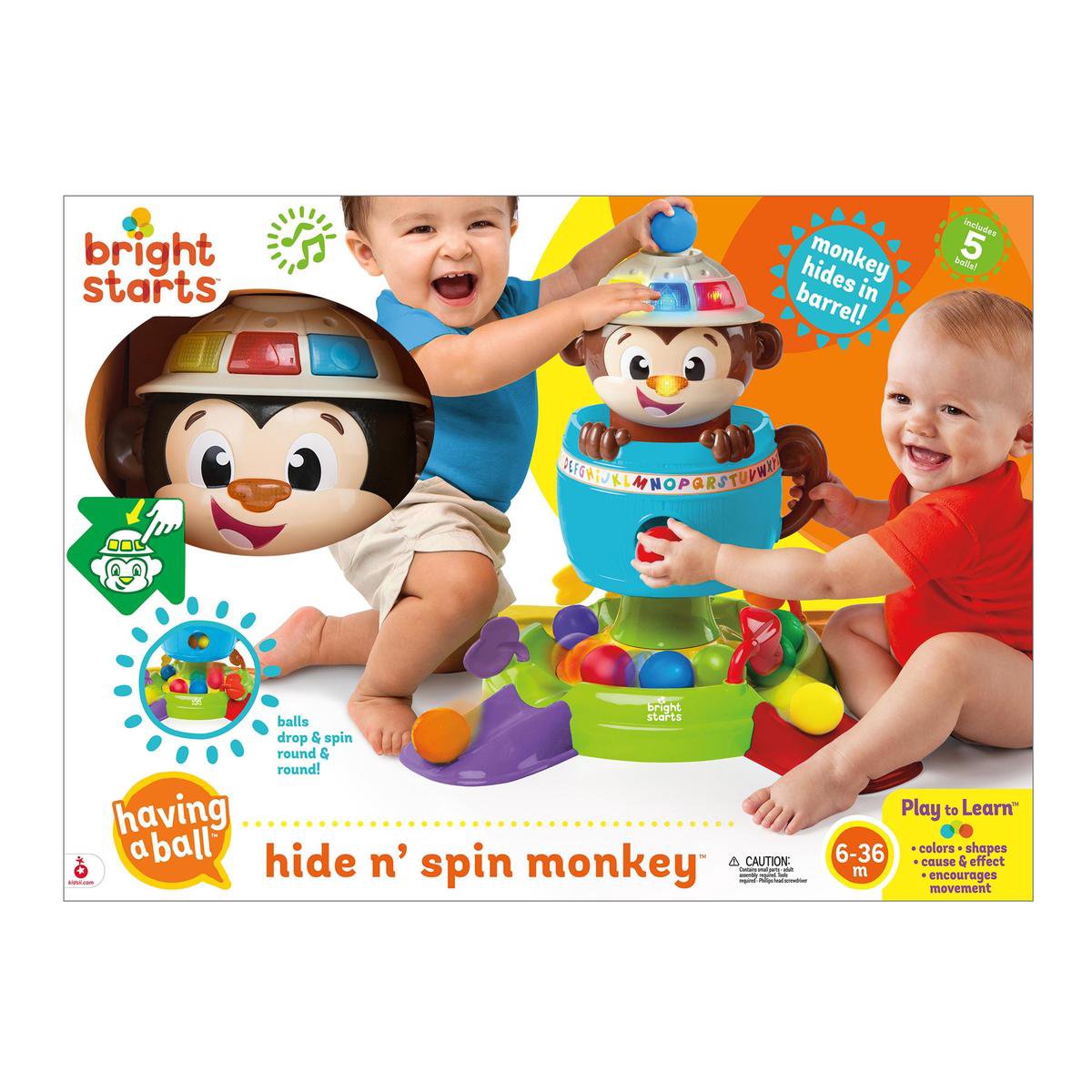 Bright Starts Hide ’n Spin Monkey | bol.com