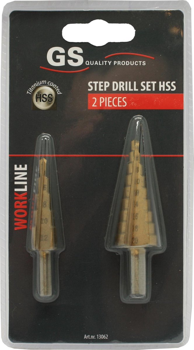 Trapborenset 2-delig 4-12mm + 4-20mm HSS titanium / stappenboor ...