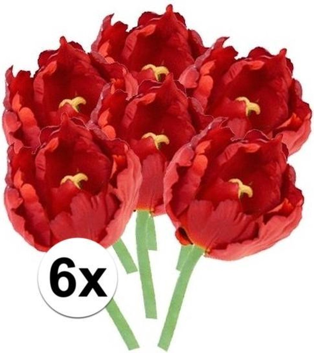 6x Rode tulp 25 cm - kunstbloemen | bol.com