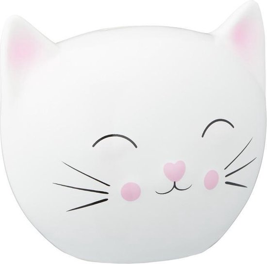 Witte spaarpot kattenhoofd 15 cm | bol.com