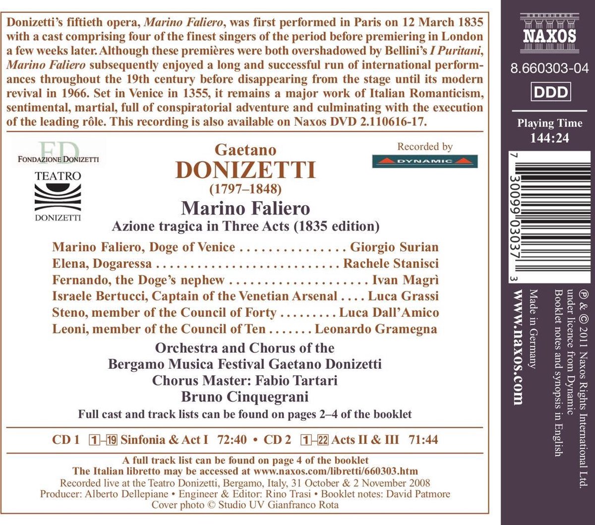 Donizetti: Marino Faliero, Giorgio Surian | CD (album) | Muziek | bol.com