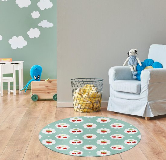 Mat, Vloermat, Vloerkleed, Tapijt, Kind - Kinderkamer Aardbei & Kers ...