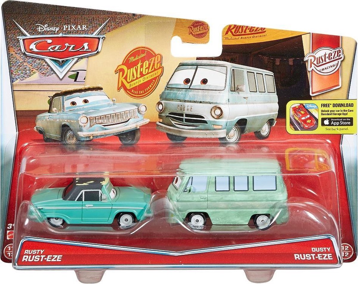 bol.com | Disney auto Cars 2-pack voertuigen - Rusty rust-eze & Dusty ...