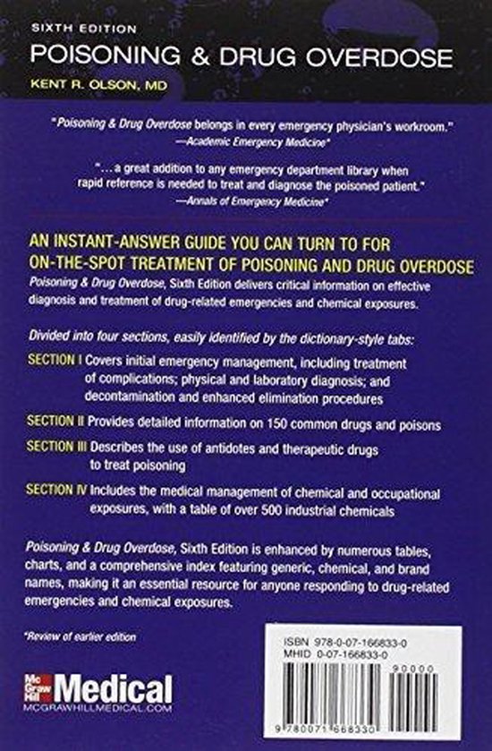 Poisoning & Drug Overdose | 9780071668330 | Olson | Boeken | bol.com