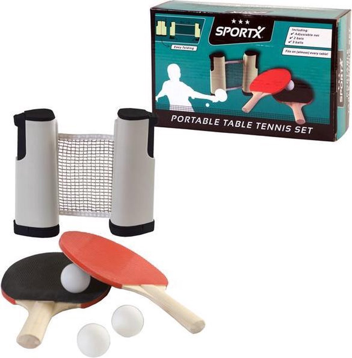 SportX Tafeltennisset + 2bats | bol.com