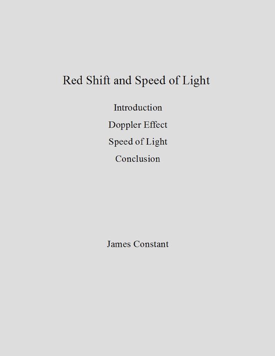 Gravitation - Redshift and Speed of Light (ebook), James Constant ...
