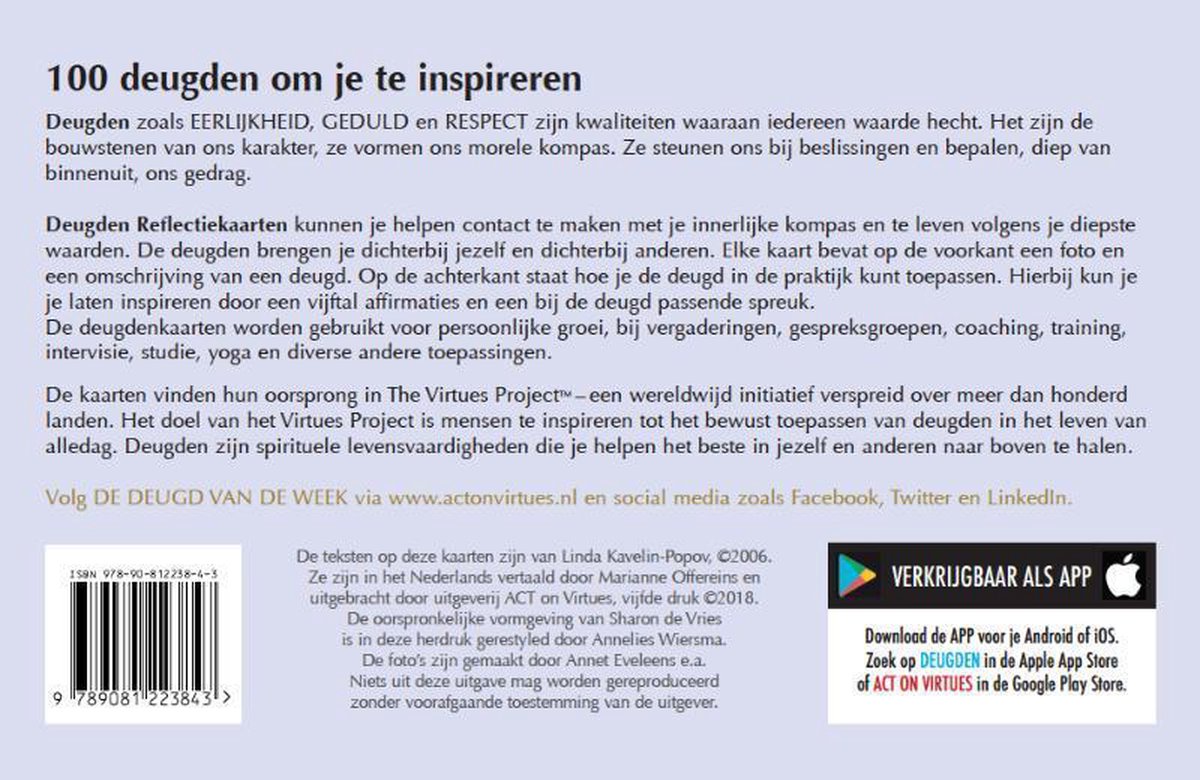 Reflectiekaarten, 100 deugden om je te inspireren, L. Kavelin Popov ...