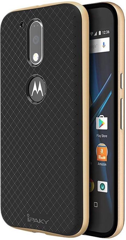 Ipaky Hybrid Back Case voor uw Motorola Moto G4 Plus Goud | bol.com