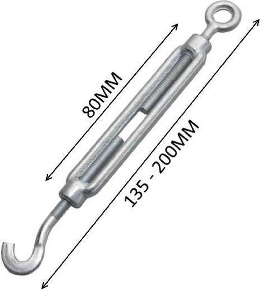 "Draadspanner Haak & Oog 1/4"" M6 (2 stuks)" | bol.com