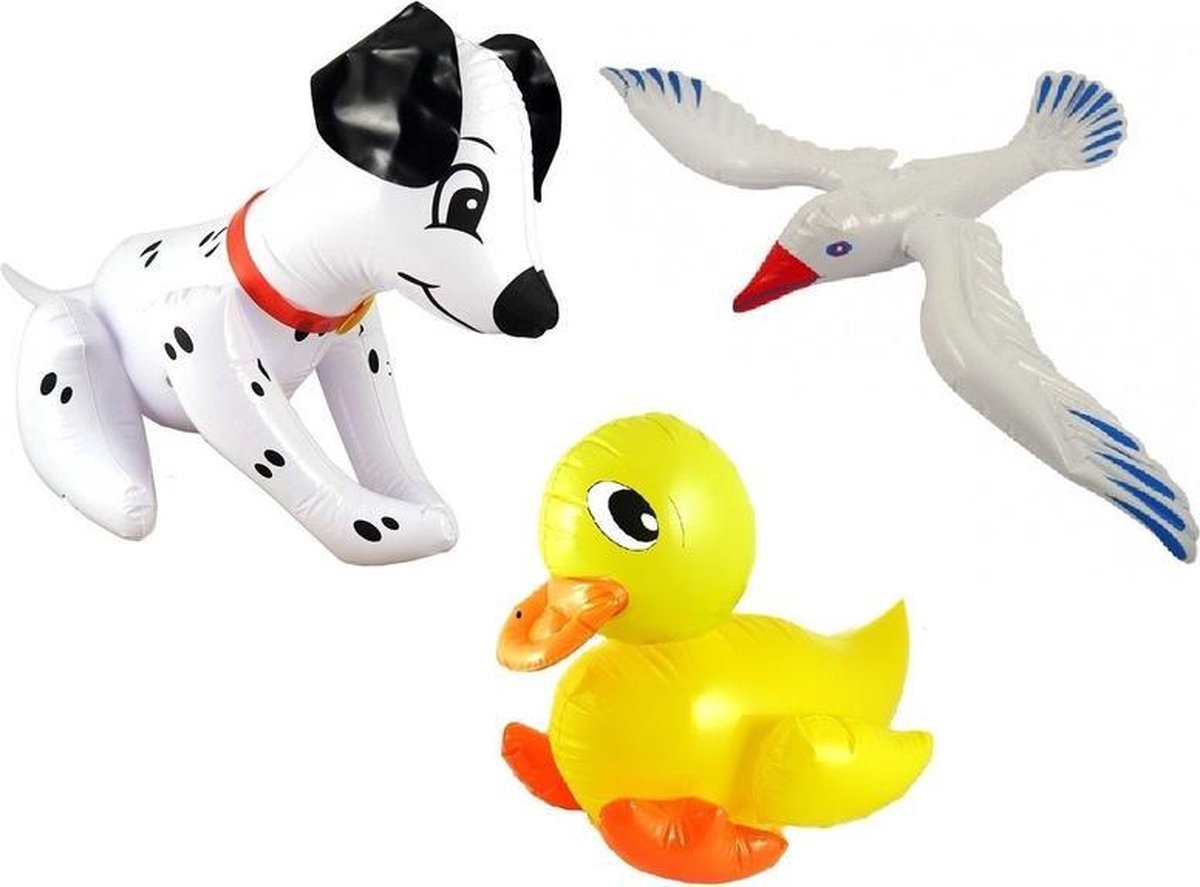 Set Opblaasbare meeuw eend en hond | bol.com