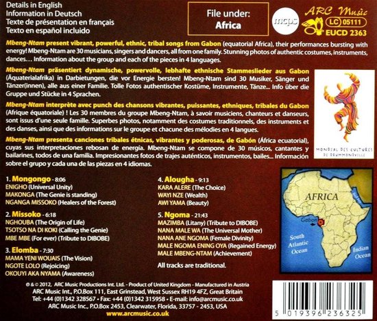 Gabon - Traditional Songs And Dances, Mbeng-Ntam | CD (album) | Muziek ...
