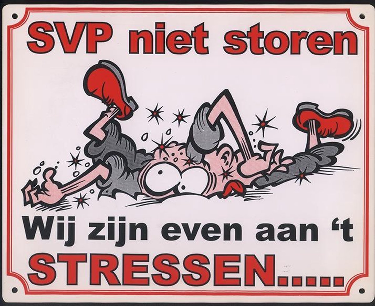 Bord 00251 niet storen stressen 20x25cm | bol.com