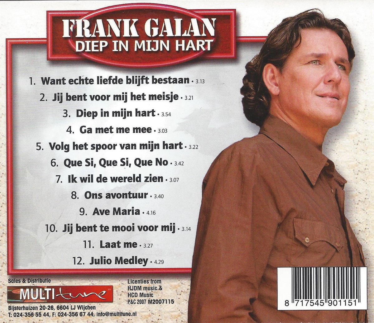 Diep In Mijn Hart, Frank Galan | CD (album) | Muziek | bol.com