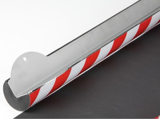 Knuffi stootrand type A+ met RVS onderkant lengte 1 m Reflecterend rood ...