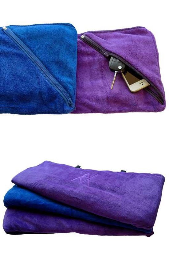 AV Sporthanddoek fitness microvezel handdoek met omslag en rits - set 2 ...