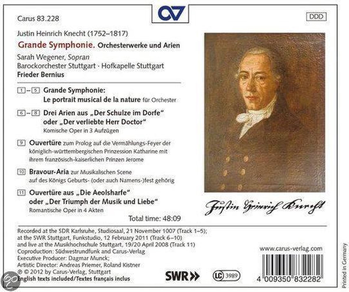 Sarah Wegener, Hofkapelle Stuttgart, Frieder Bernius - Knecht: Grande ...
