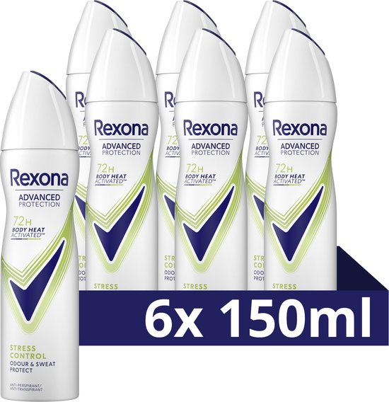 Rexona Women Advanced Protection Anti-Transpirant Spray - Stress Control - 6 x 150 ml... | bol