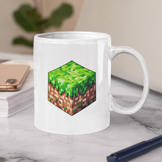 NietMokken.nl – Grappige Mok – Minecraft Grasblok Design – Gaming Beker ...
