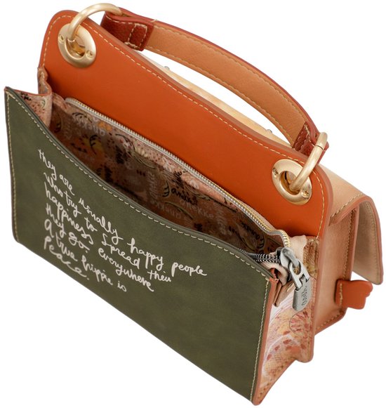 Anekke Schoudertas Peace & Love Mini Bag Camel Veelkleurig | bol