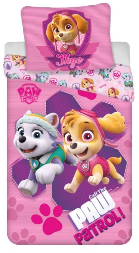 Paw patrol - Nickelodeon - 1-Pers. dekbedovertrek Skye 140x200cm - 100% ...