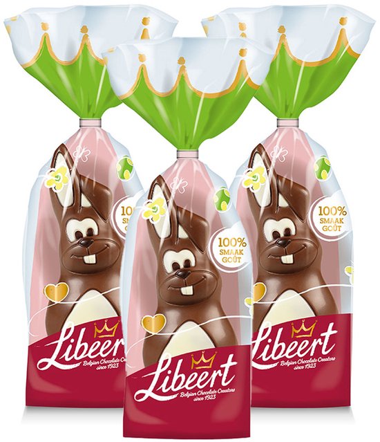 Libeert haasje melk décoré - chocolade voor Pasen - 85g x 3 | bol