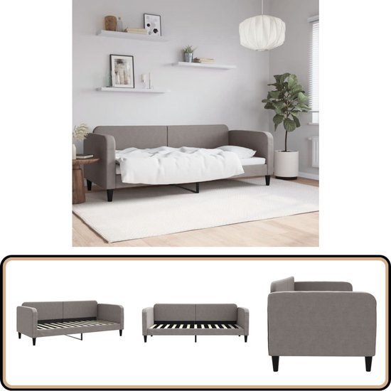 vidaXL Slaapbank - Taupe - 80x200 cm - Stijlvol Design Slaapbank - Sofa ...