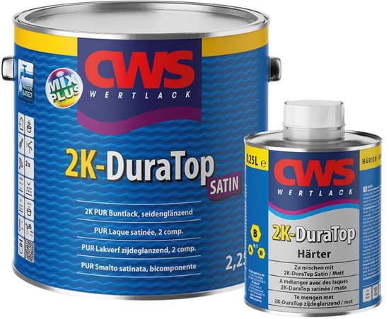Cws Wertlack Duratop 2K - 1 l - Zijdeglans - RAL 9010 - Afwerkingslaag | bol