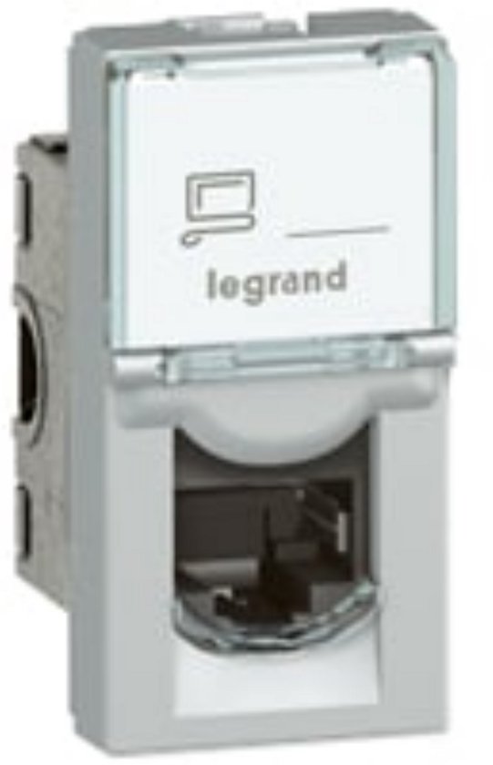 Legrand Mosaic connector cat.6A RJ45 1 module - aluminium (079471) per ...