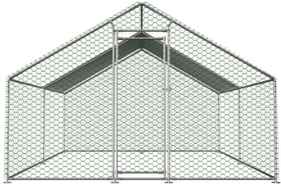 Scharrelhok kippenhok 3x4x2m met veiligheidsslot en waterdicht PE doek ...