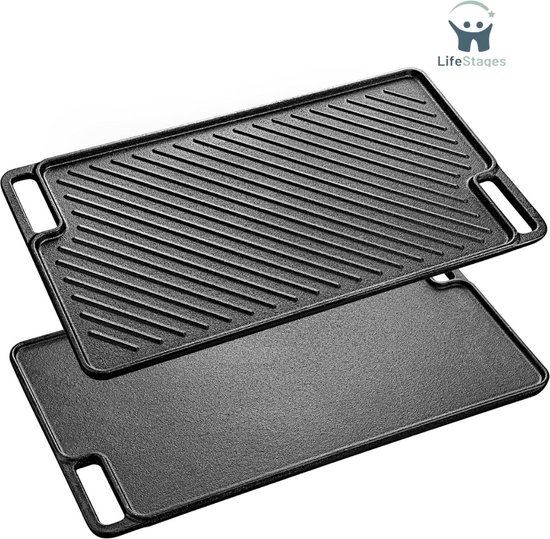 LifeStages - Grillplaat Inductie - Gietijzeren Grillpan Voor ...