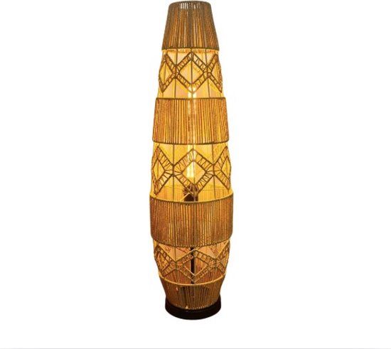 Stemily Vloerlamp - Staande Lamp - Rotan - Handgeweven - incl. LED-balk ...