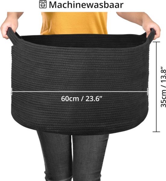 Extra Groot Geweven Wasmand - Deken Mand met Handvat - Voor ...