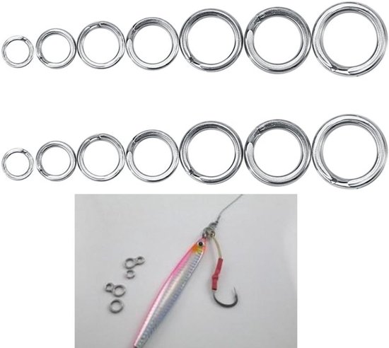 50 stuks-100 stuks RVS Vissen Tackle aas Dubbele Cirkel Split Ring Connector- Lure... | bol