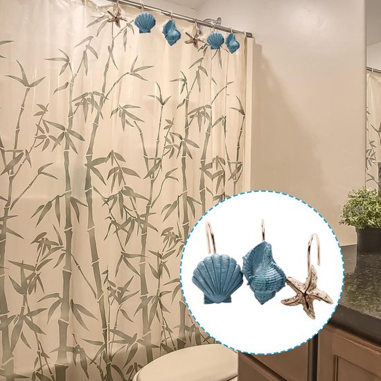 HTML Gordijn Haken Ringen - 15 Stuks - Zeester Conch Opknoping Ring ...