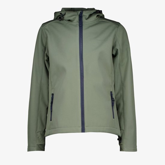 Mountain Peak kinder softshell jas groen - Maat 122/128 - Winddicht - Ademend materiaal | bol