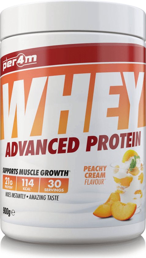 Per4m Whey Advanced Protein (900g) Peachy Cream - Eiwitten - Wei-eiwit ...