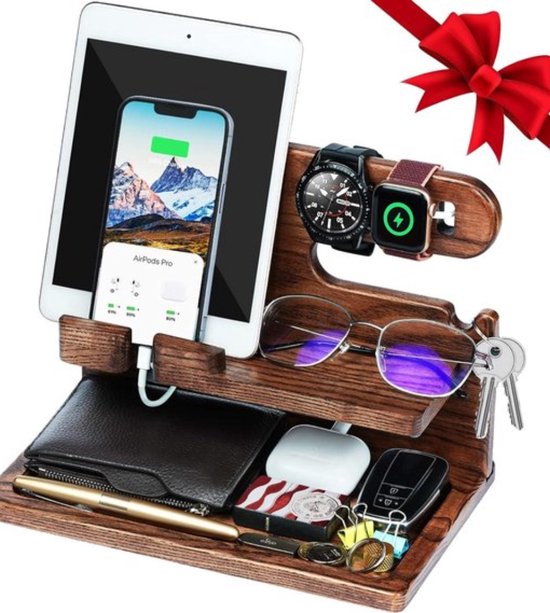 Docking station hout bureau organizer - Cadeau voor mannen en vrouwen ...