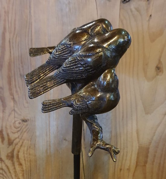 Tuinsteker familie Mus | Bronzen Beelden | Tuinstekers Brons | 4 mussen / 4 vogels | bol
