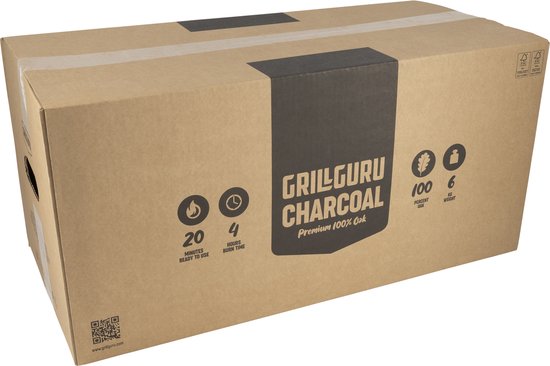 Grill Guru 6KG Houtskool - Houtskool van Europese Eik voor de perfecte BBQ | bol