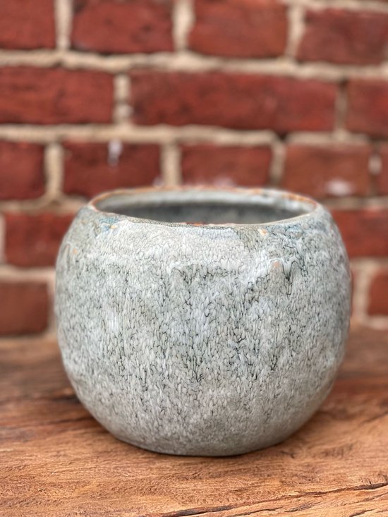 Bloempot Iron stone blue ball pot 24x24x16cm | bol