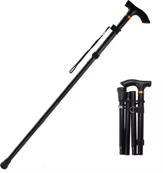 Wandelstok Verstelbaar & Opvouwbaar - Loopstok Ouderen - Opvouwbare ...